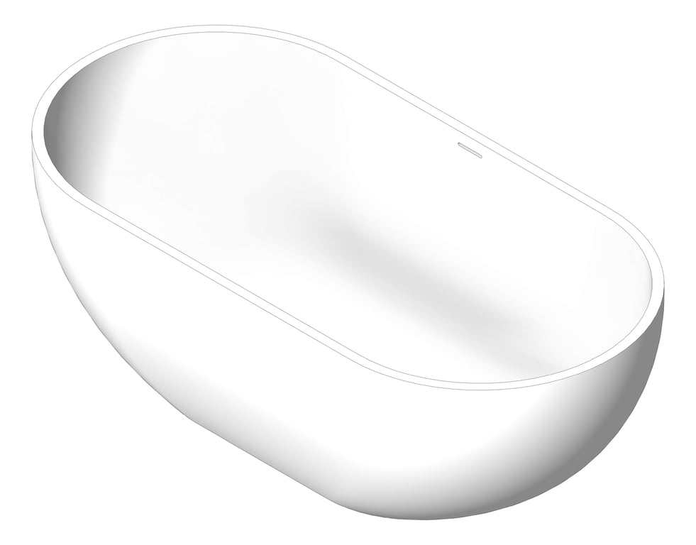 Bath Freestanding Fienza Nero Stone 1550 - BIMcontent.com